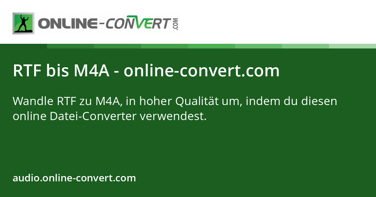 RTF zu M4A - online-convert.com