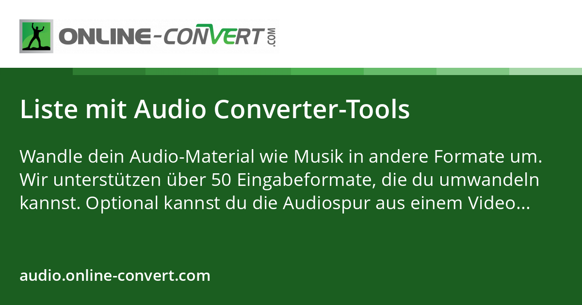Liste mit Audio Converter-Tools