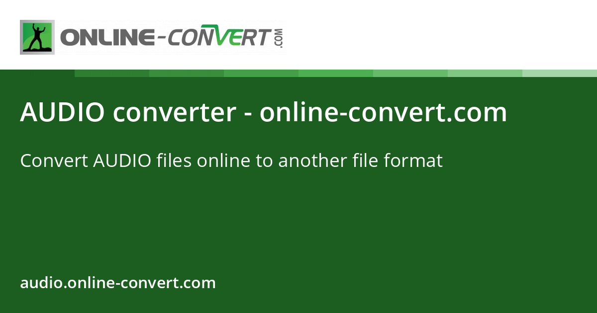 AUDIO converter - online-convert.com