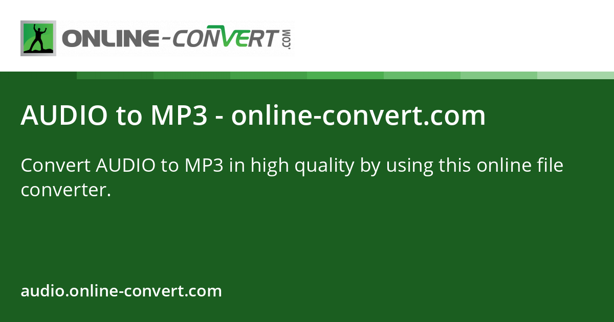AUDIO to MP3 - online-convert.com