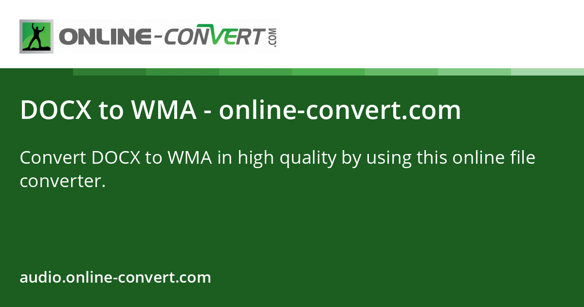DOCX to WMA - online-convert.com