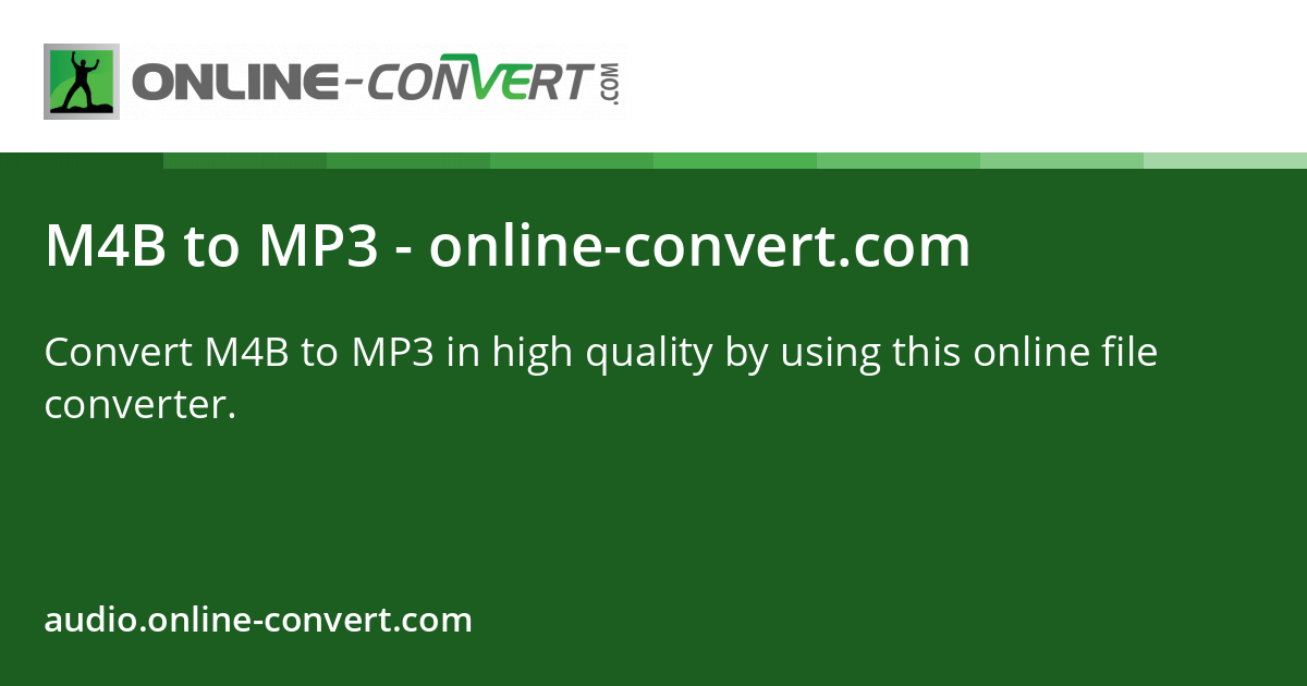 M4B to MP3 - online-convert.com