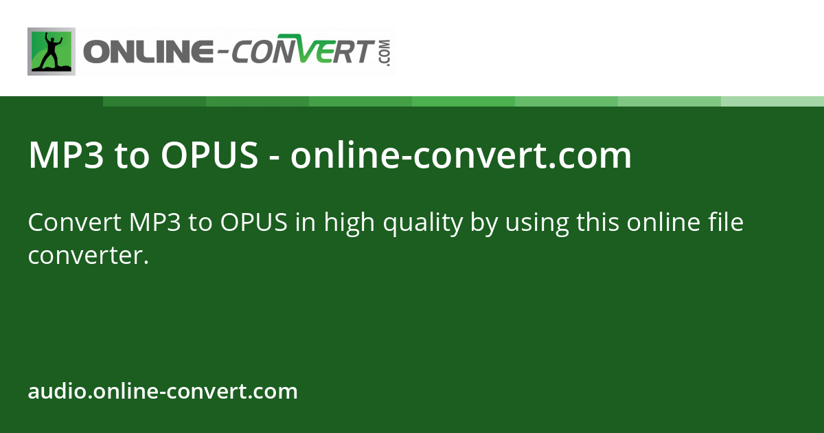 MP3 to OPUS - online-convert.com