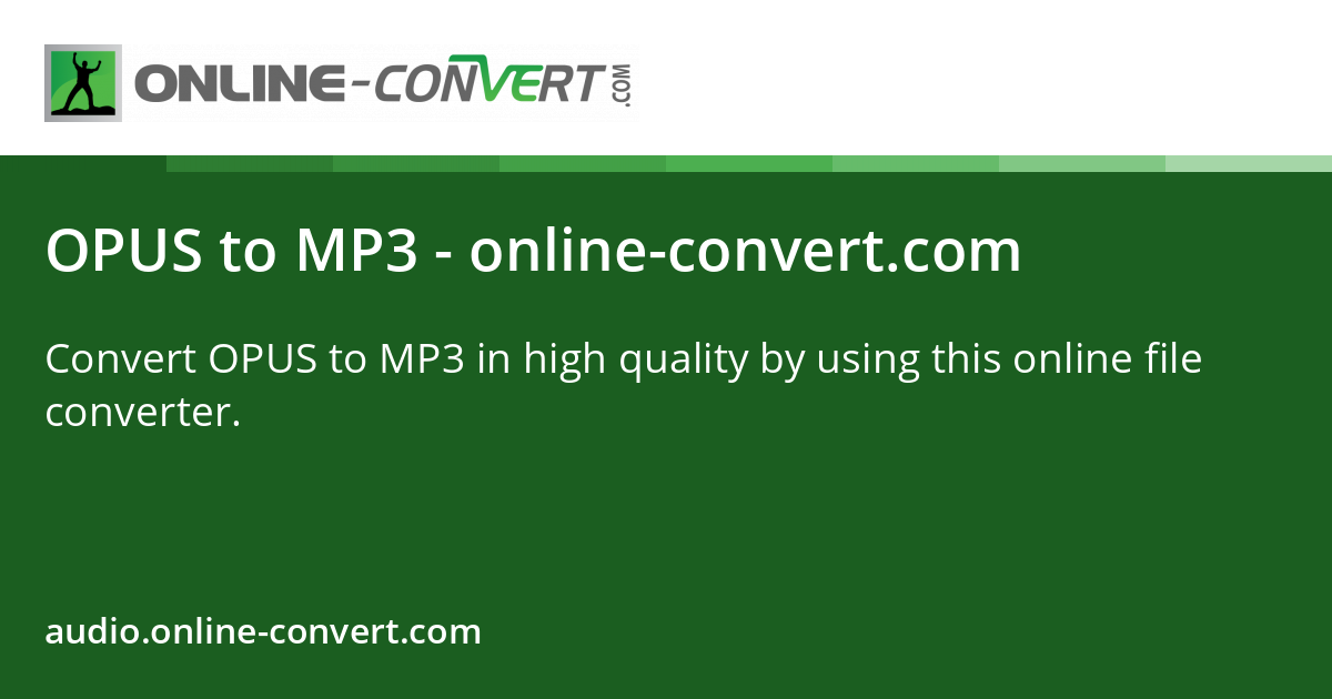 OPUS to MP3 - online-convert.com