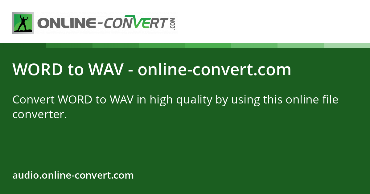 WORD to WAV - online-convert.com