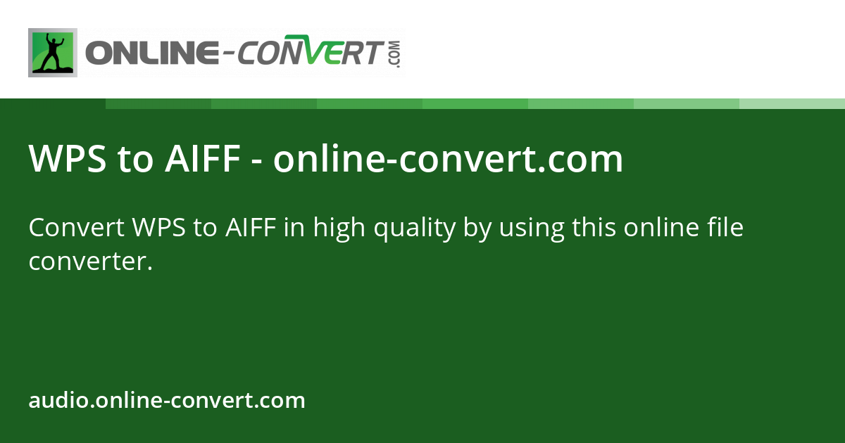 WPS to AIFF - online-convert.com