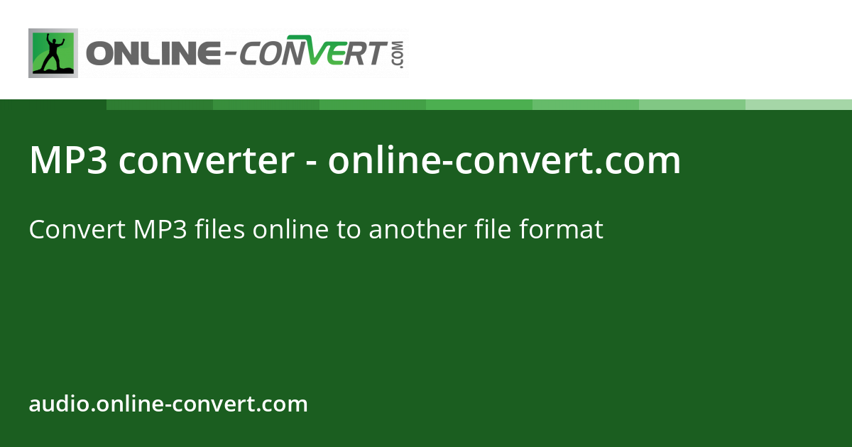 MP3 converter - online-convert.com