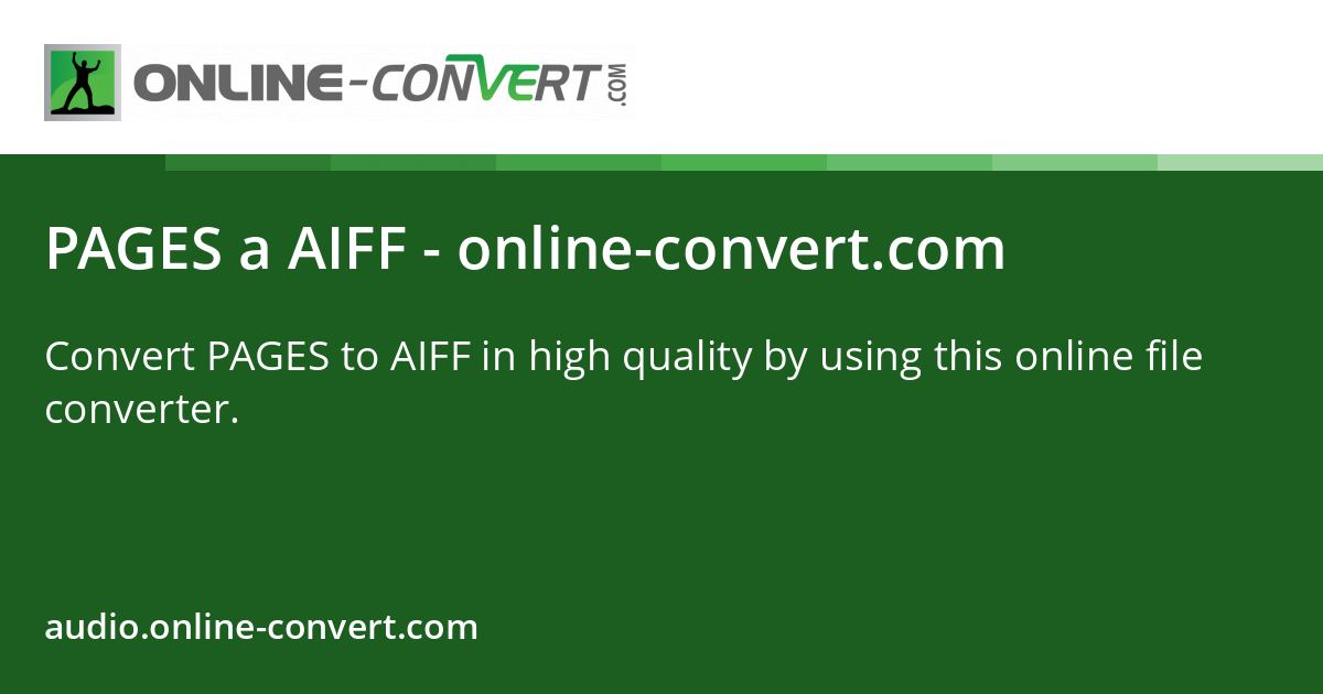 Da PAGES a AIFF - online-convert.com