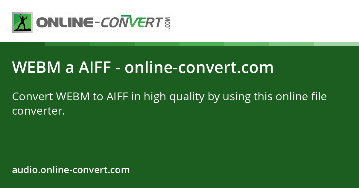 WEBM a AIFF - online-convert.com