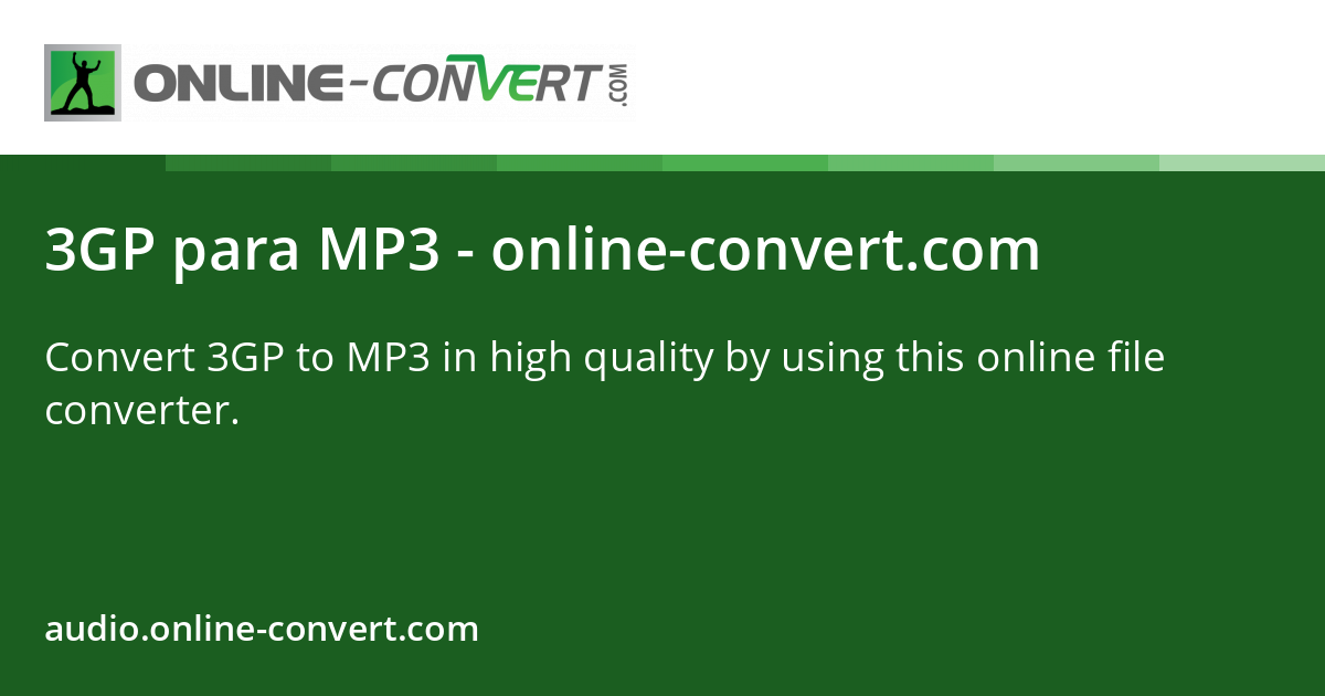 3GP a MP3 - online-convert.com