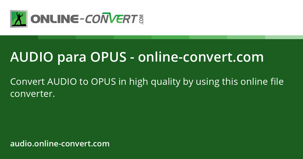 AUDIO para OPUS - online-convert.com