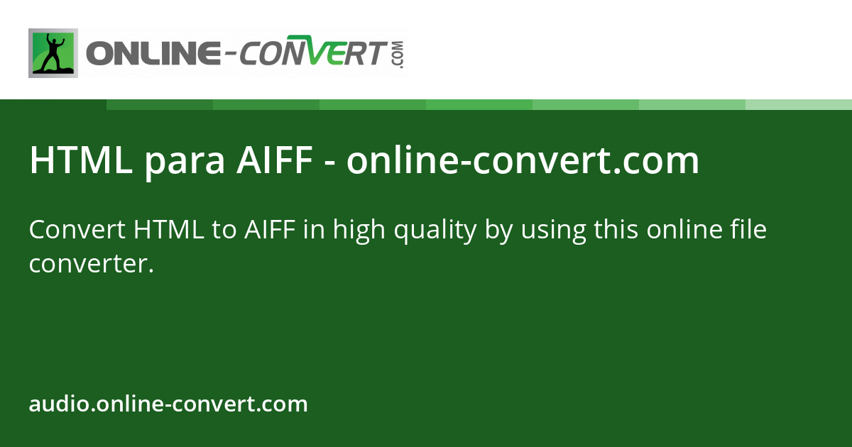 HTML a AIFF - online-convert.com