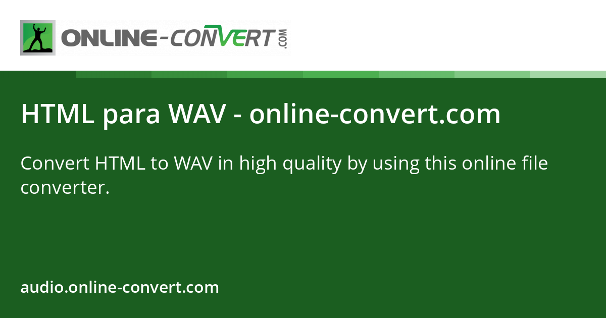 HTML para WAV - online-convert.com